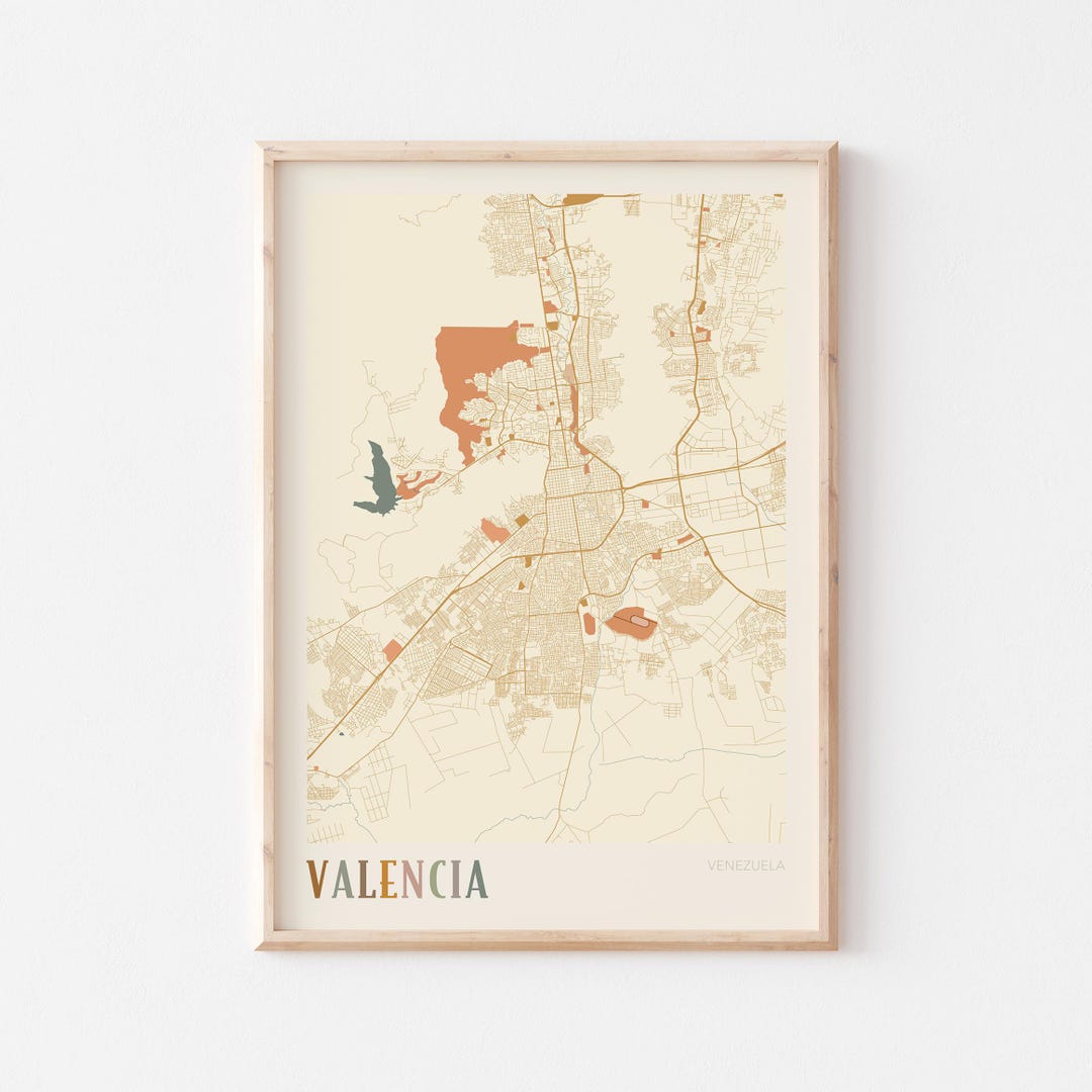Valencia Map Poster, Valencia Print, Valencia Poster, Valencia Wall Art ...