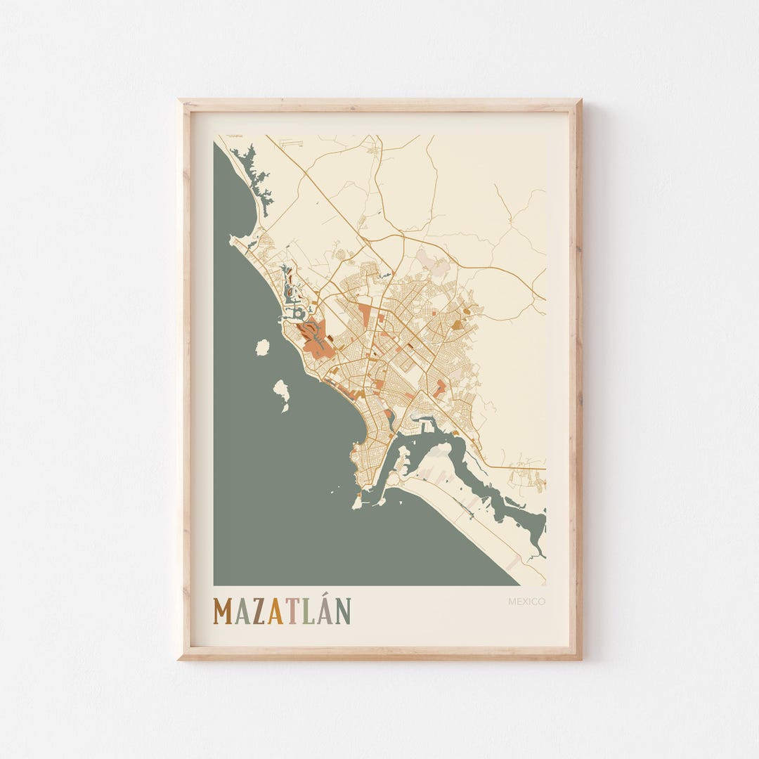 Mazatlan Map Poster, Mazatlan Print, Mazatlan Poster, Mazatlan Wall Art ...