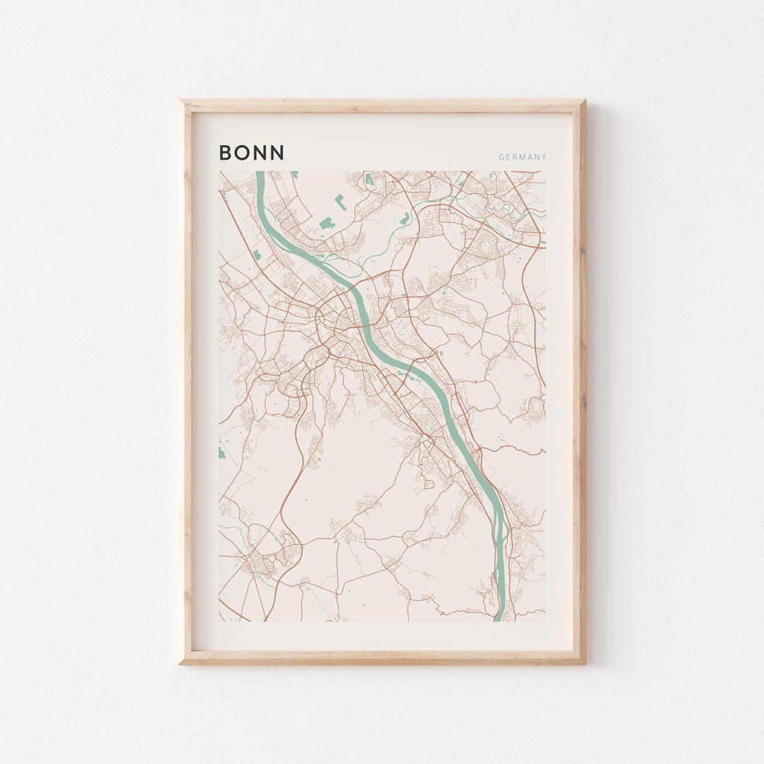Bonn Map Poster, Bonn Print, Bonn Poster, Bonn Wall Art, Germany ...