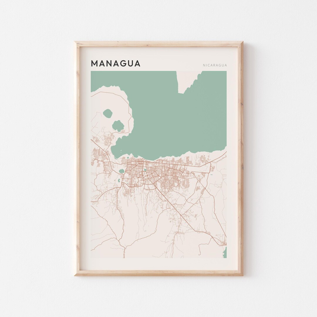 Managua Map Poster, Managua Print, Managua Poster, Managua Wall Art ...