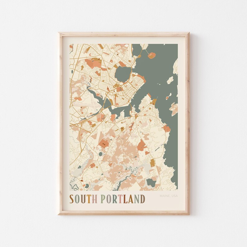 South Portland Map Poster, South Portland Print, South Portland Poster ...