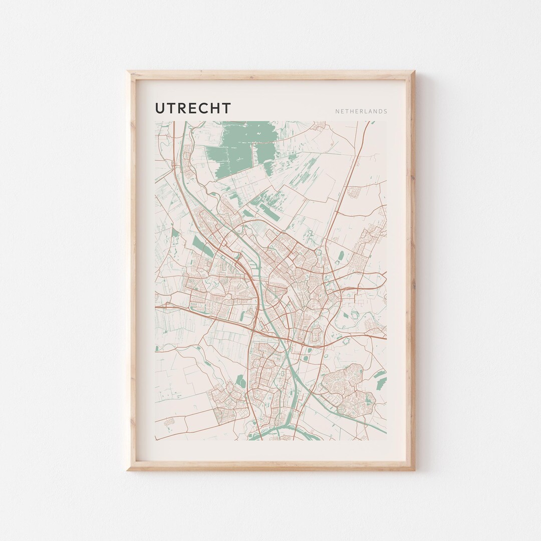 Utrecht Map Poster, Utrecht Print, Utrecht Poster, Utrecht Wall Art ...