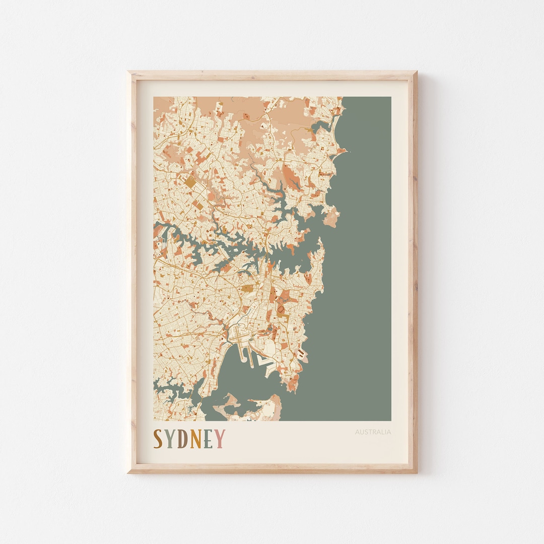 Sydney Map Poster, Sydney Wall Art, Sydney City Map, Map of Sydney ...