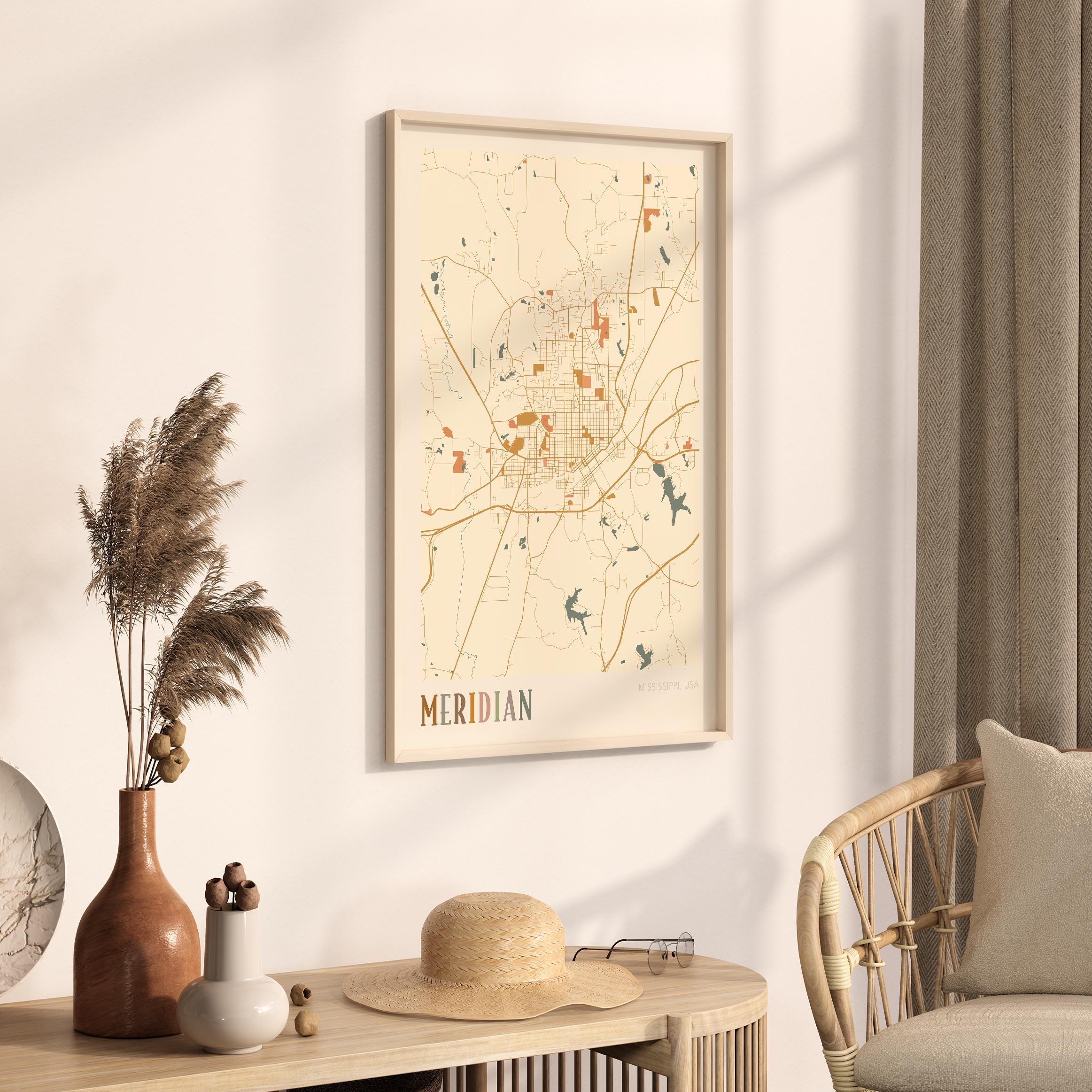 Meridian Map Poster, Meridian Print, Meridian Poster, Meridian Wall Art ...