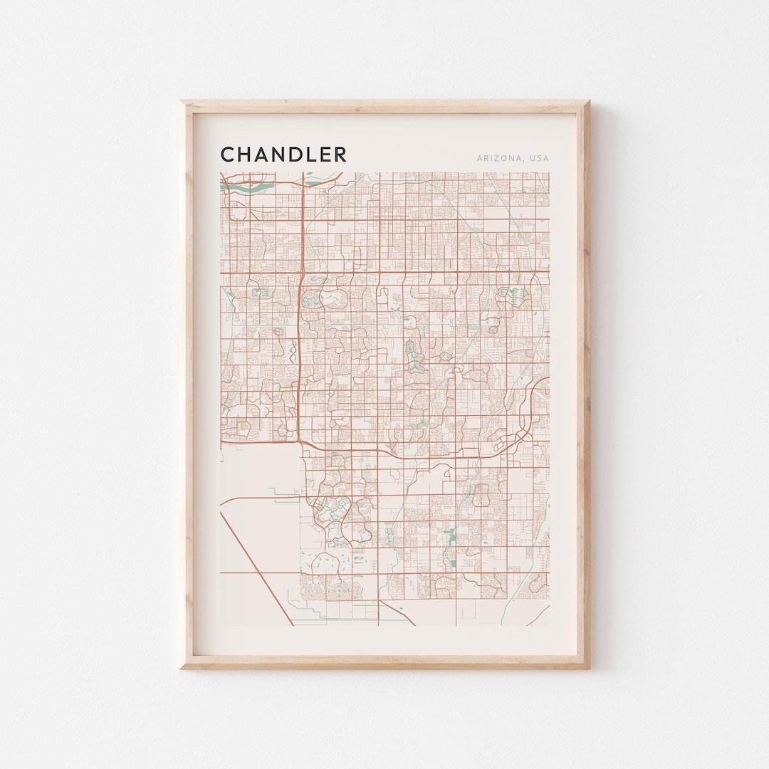 Chandler Map Poster, Chandler Print, Chandler Poster, Chandler Wall Art ...