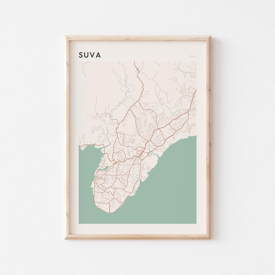 Suva Map Poster, Suva Wall Art, Suva Map, Suva Poster, Suva Map Print ...
