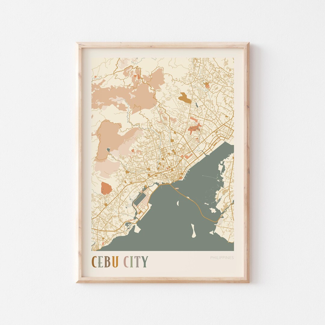 Cebu Map Poster, Cebu Print, Cebu Poster, Cebu Wall Art, Philippines ...