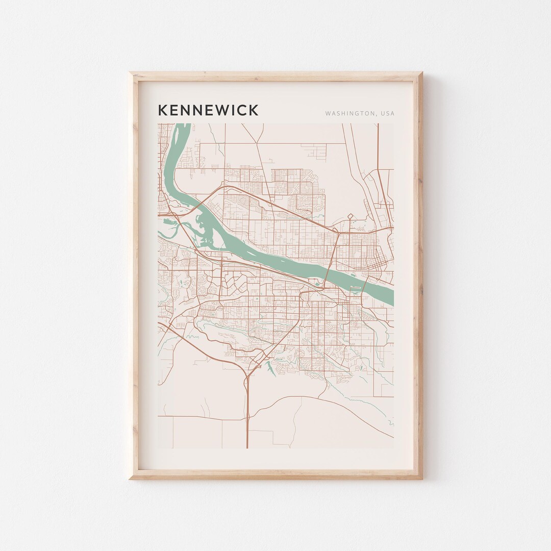Kennewick Map Poster, Kennewick Print, Kennewick Poster, Kennewick Wall ...