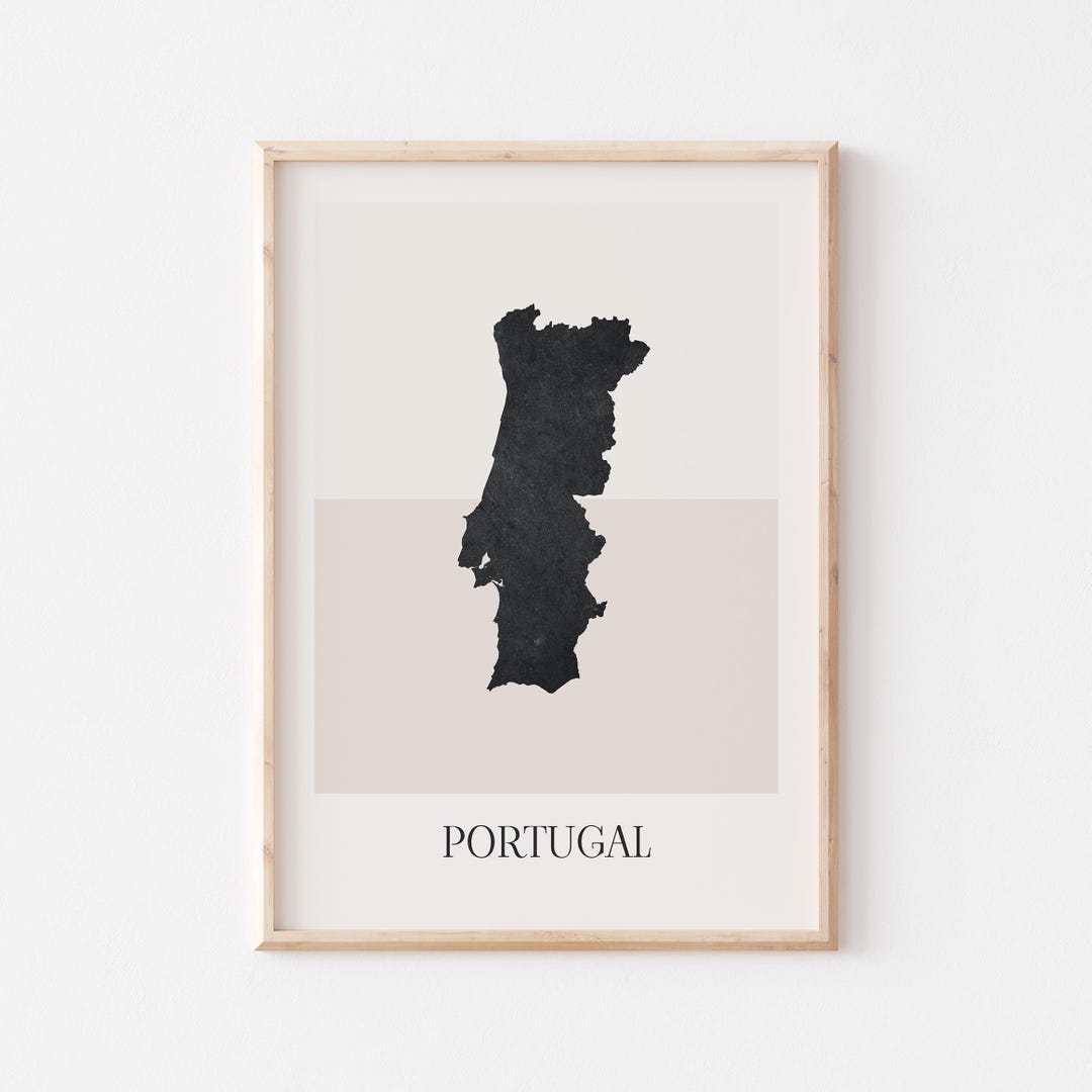 Portugal Map Poster, Portugal Print, Portugal Map Print Minimalist Boho ...