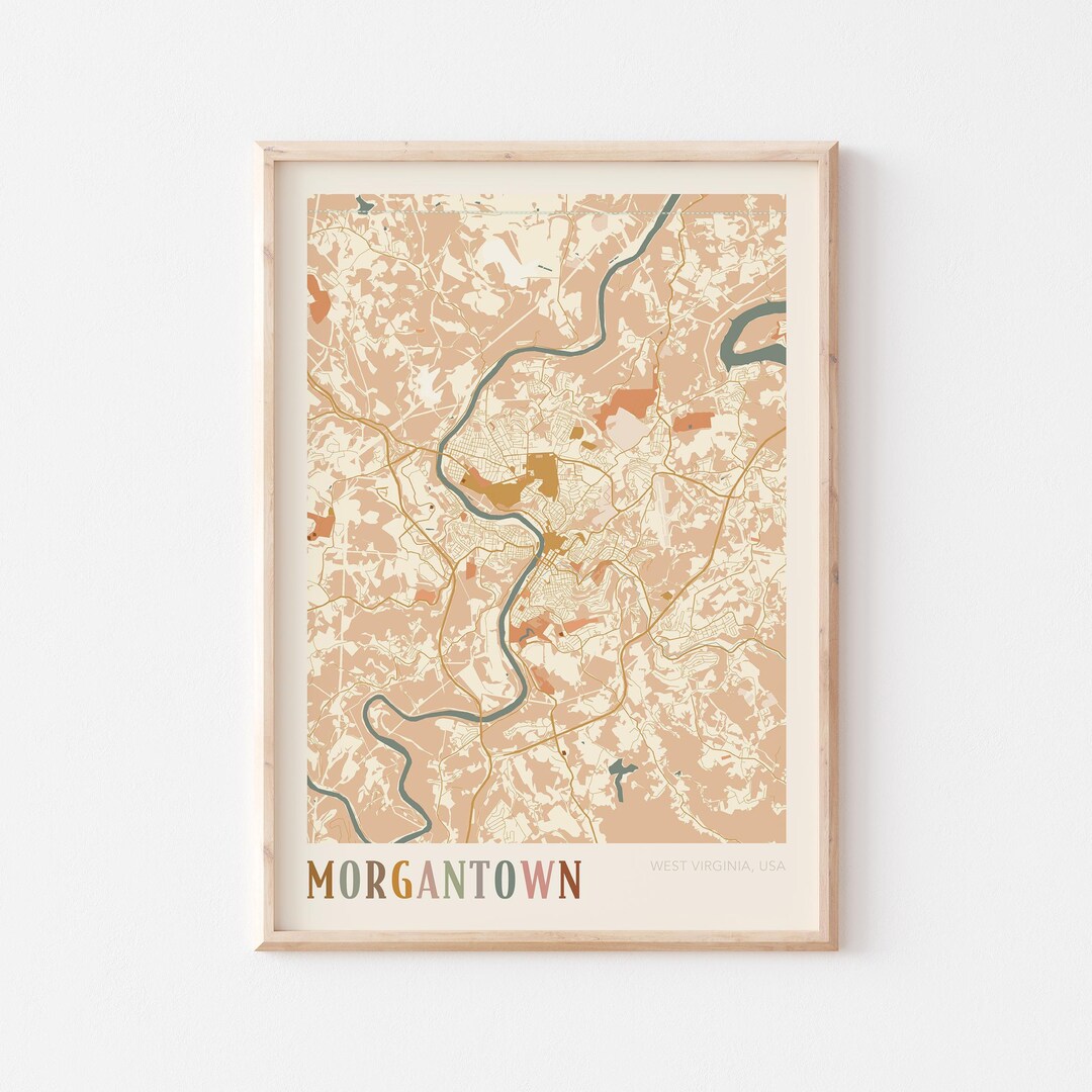 Morgantown Map Poster, Morgantown Print, Morgantown Poster, Morgantown ...
