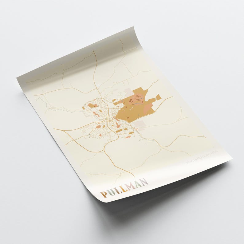 Pullman Map Poster, Pullman Print, Pullman Poster, Pullman Wall Art ...