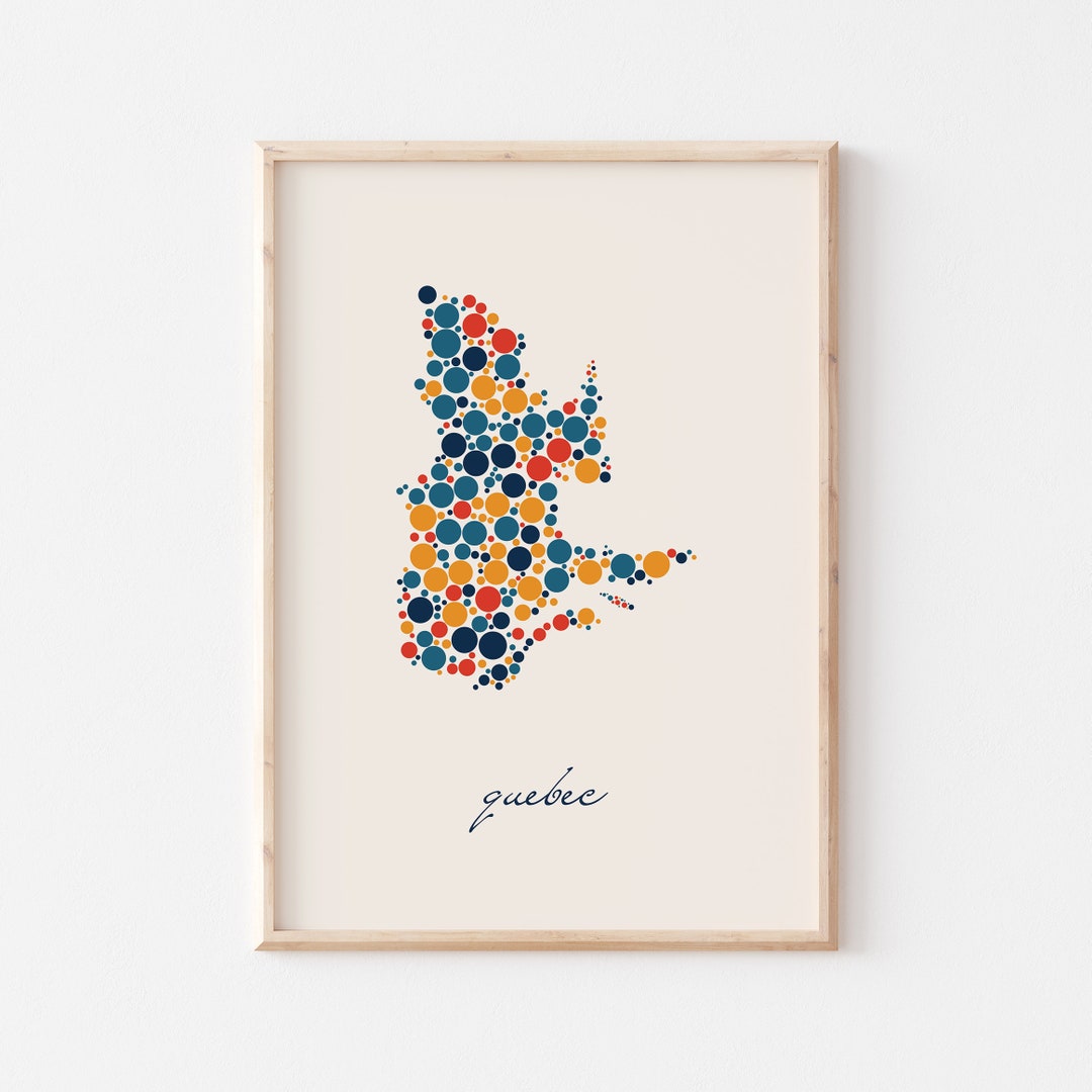 Quebec Map Poster, Quebec Poster, Quebec Print, Quebec Wall Art, Quebec ...