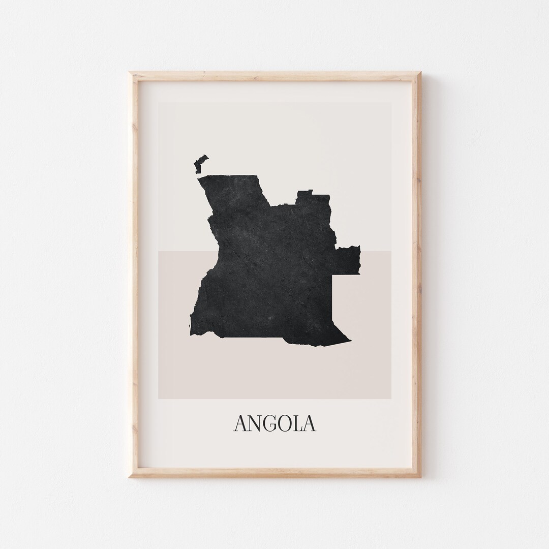 Angola Map Poster, Angola Print, Angola Map Print Minimalist Boho Wall ...
