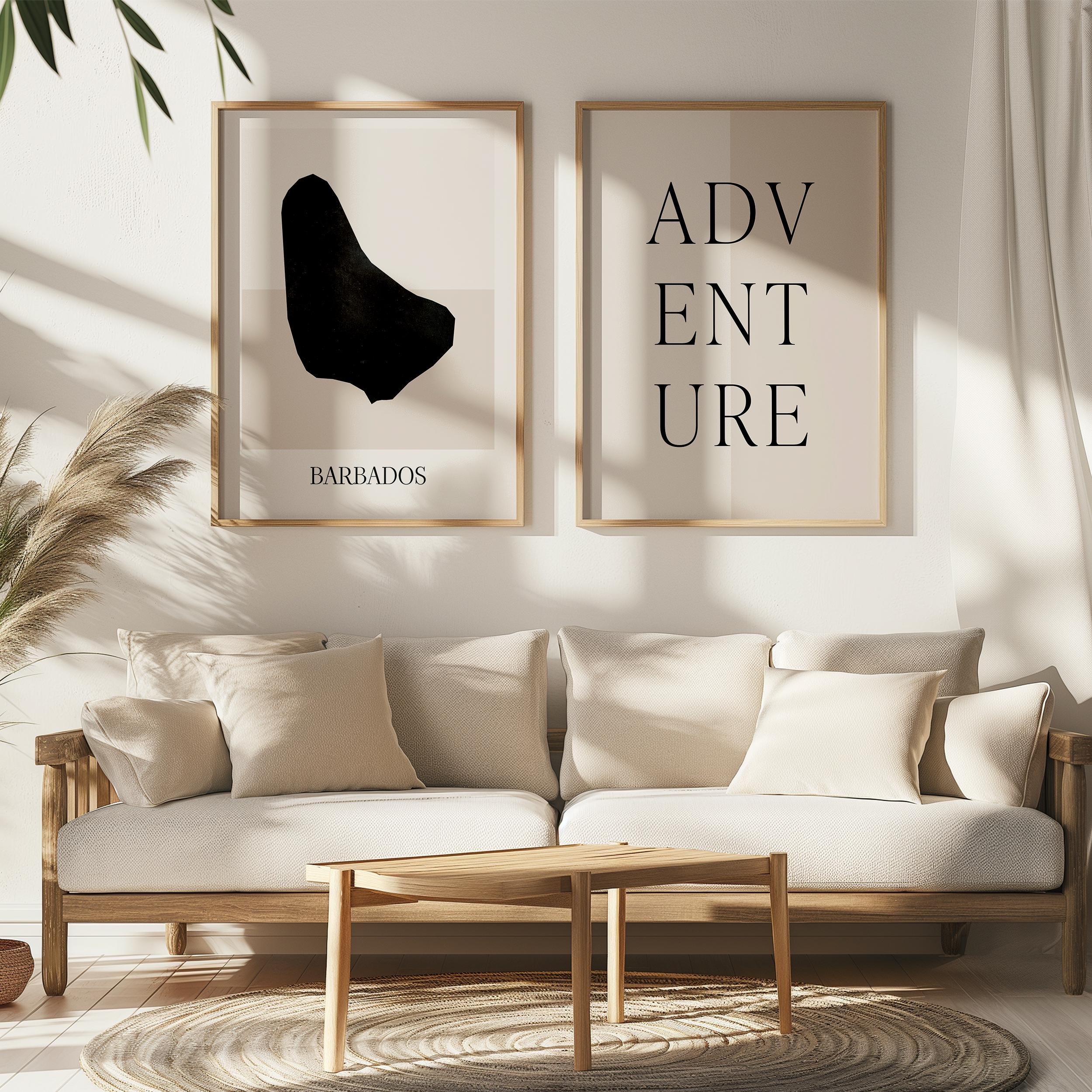 Barbados Map Poster, Barbados Print, Barbados Map Print Minimalist Boho ...