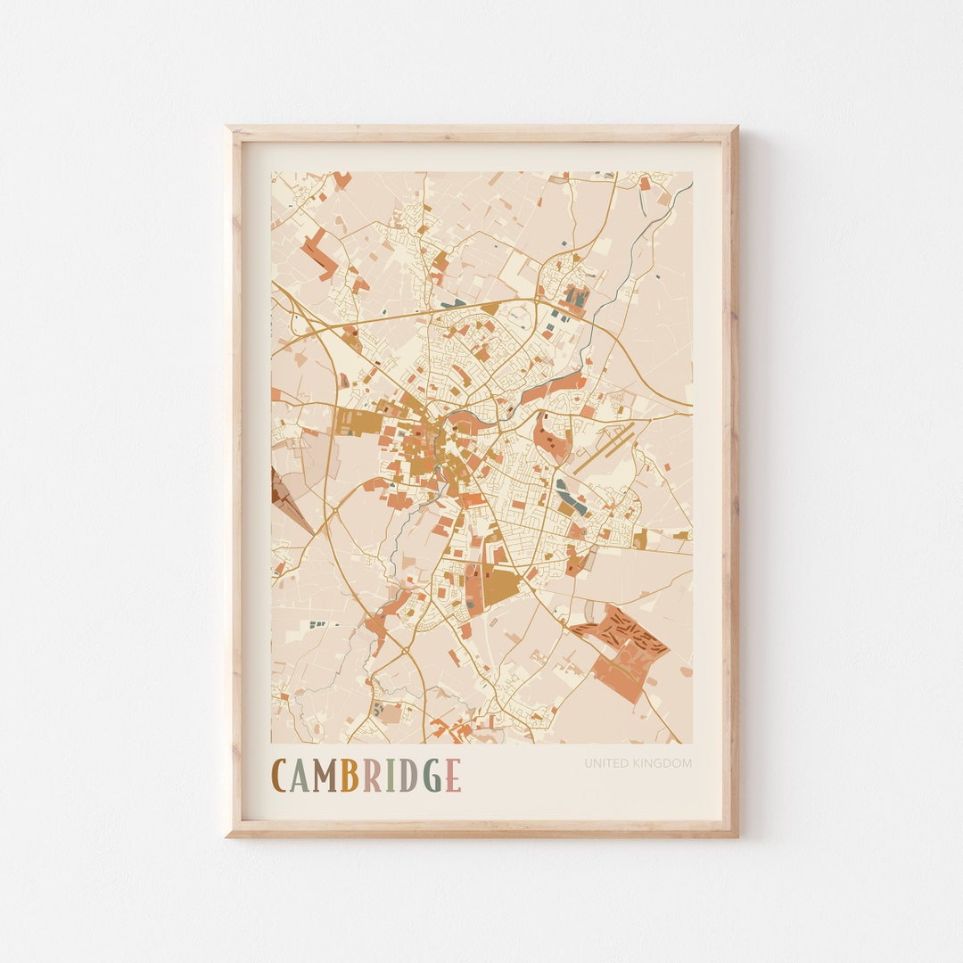 Cambridge Map Poster, Cambridge Poster, Cambridge Wall Art, Cambridge ...