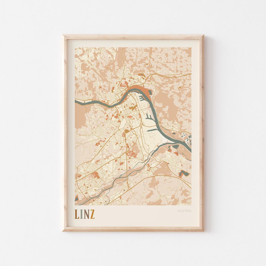 Linz Map Poster, Linz Print, Linz Poster, Linz Wall Art, Austria ...