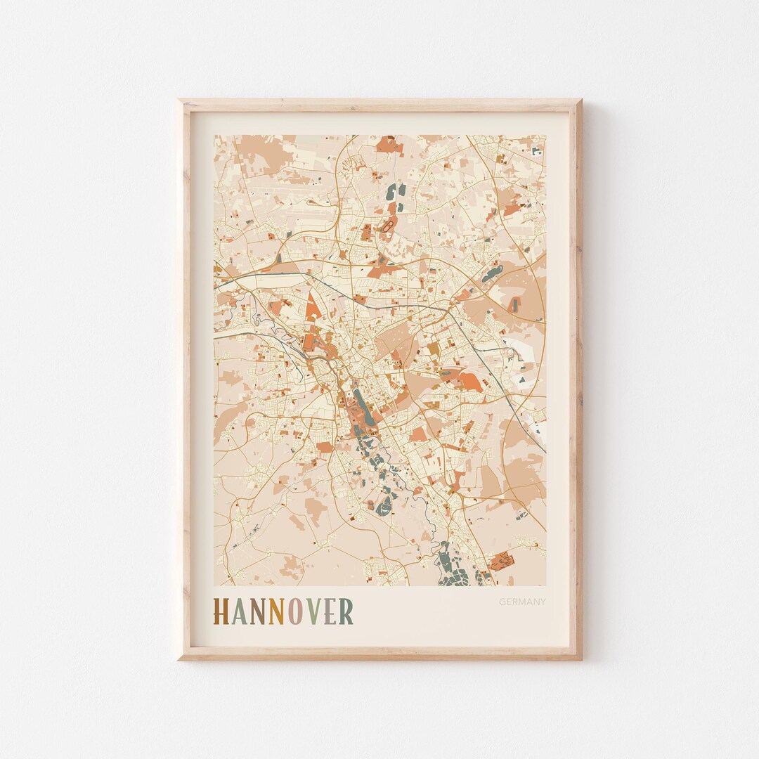 Hanover Map Poster, Hanover Print, Hanover Poster, Hanover Wall Art ...