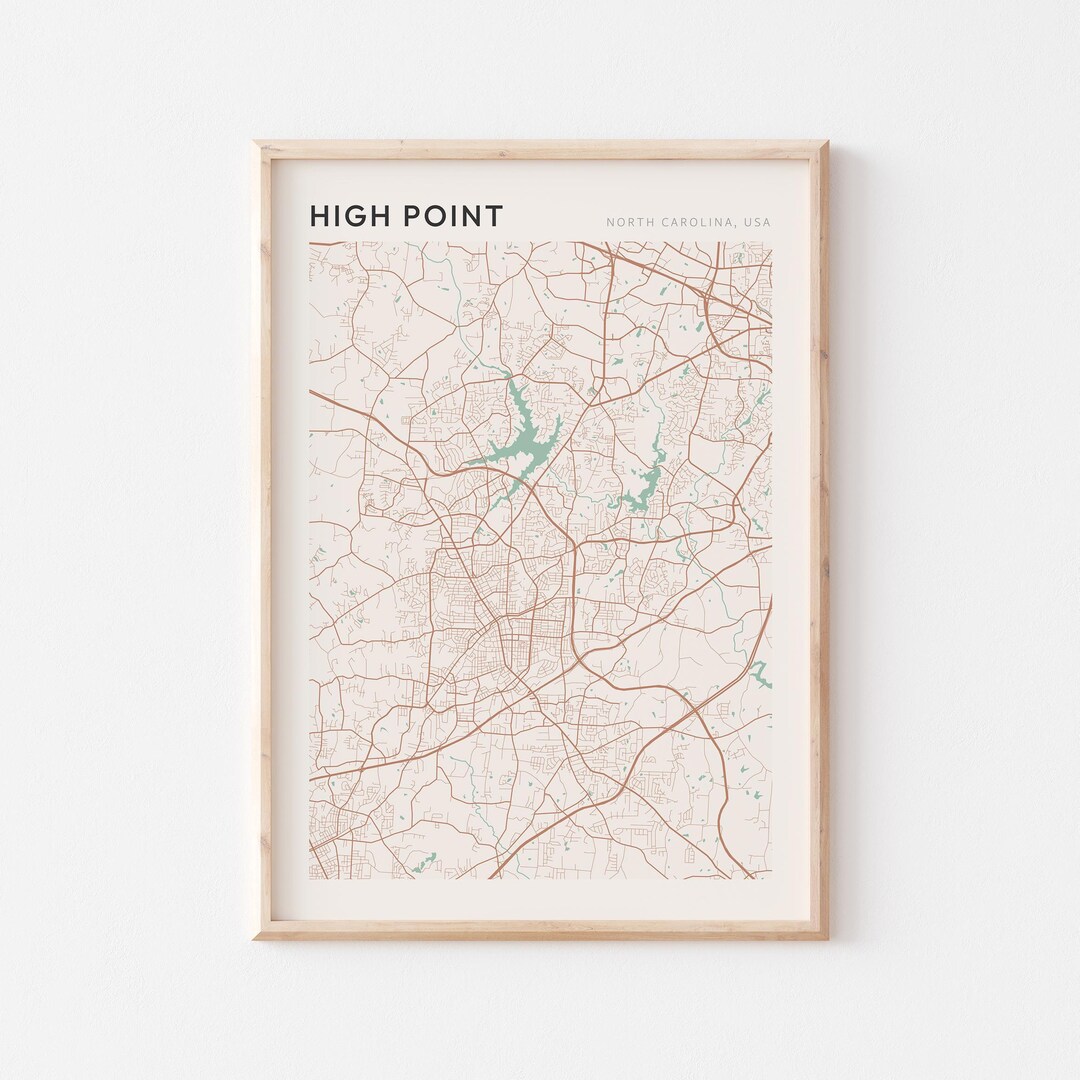 High Point Map Poster, High Point Print, High Point Poster, High Point ...