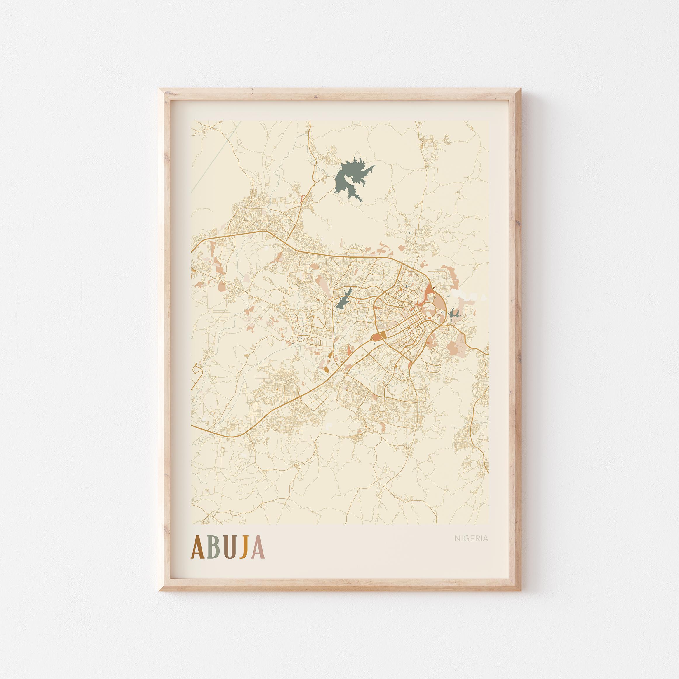 Abuja Map Poster, Abuja Print, Abuja Poster, Abuja Wall Art, Nigeria ...