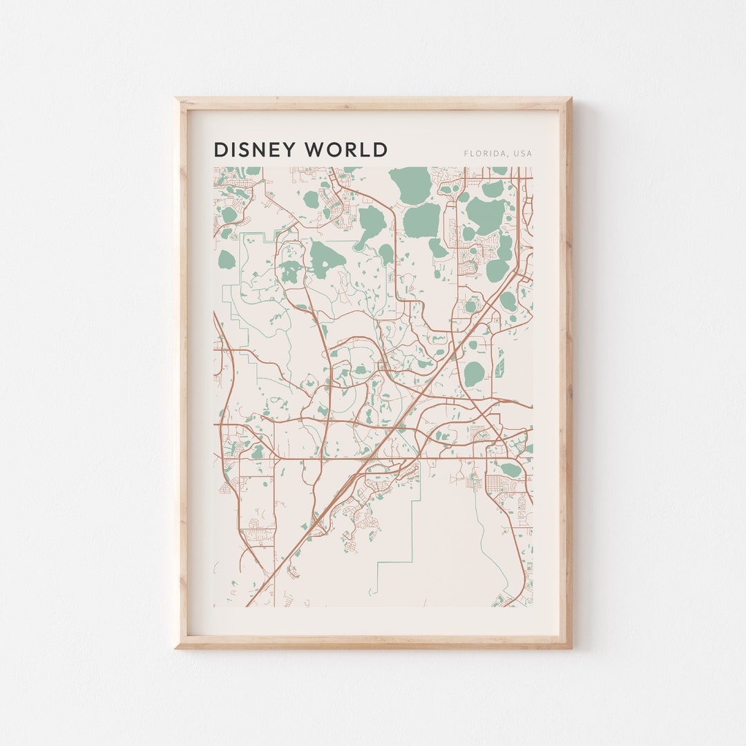 Disney World Map Poster, Disney World Print, Disney World Poster ...