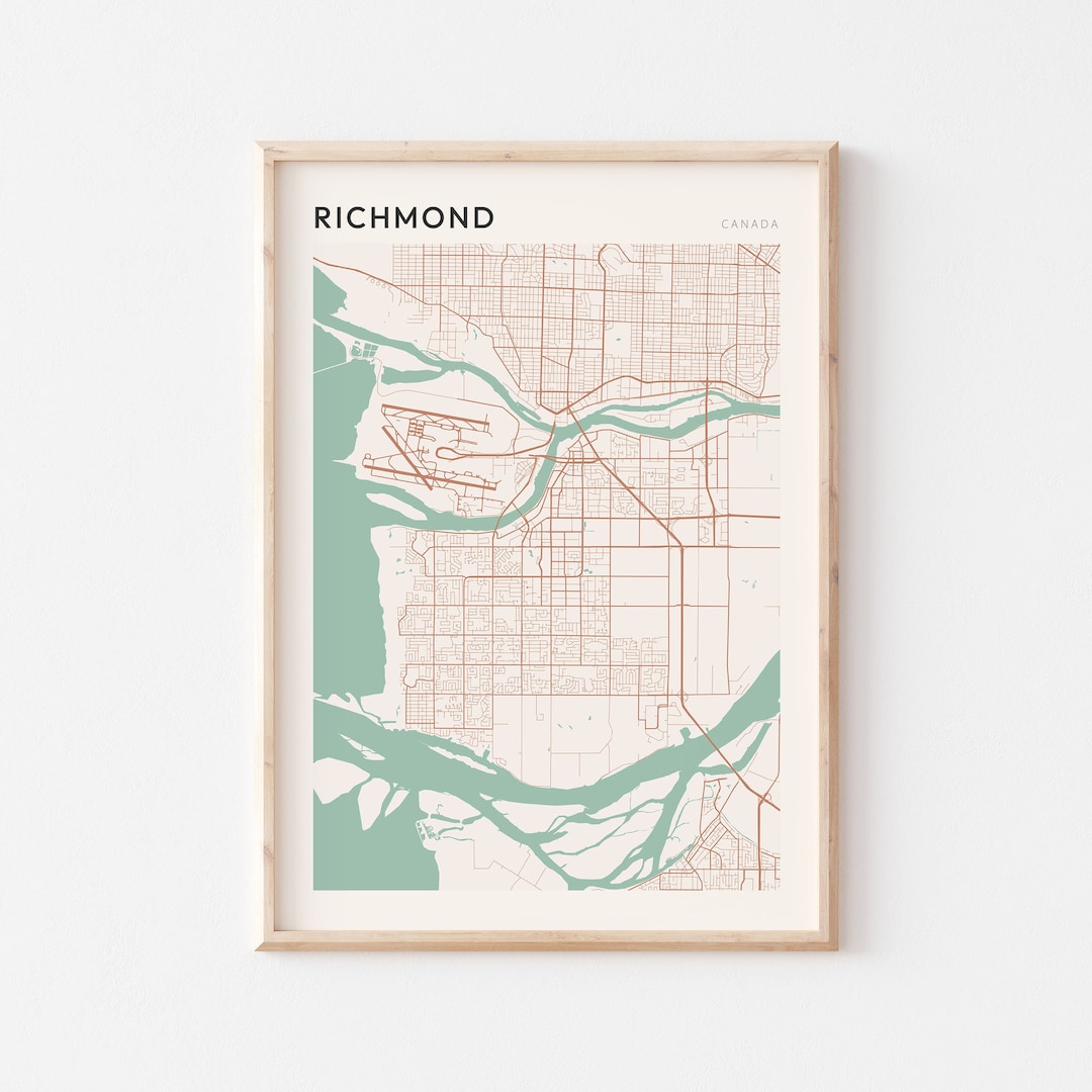 Richmond Map Poster, Richmond Wall Art, Richmond Map, Richmond Poster ...