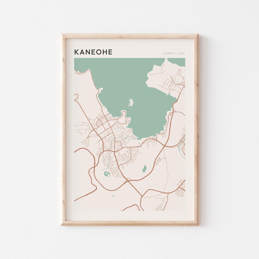 Kaneohe Map Poster, Kaneohe Print, Kaneohe Poster, Kaneohe Wall Art ...