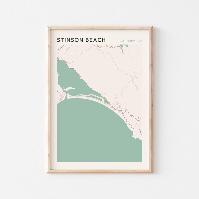 Stinson Beach Map Poster, Stinson Beach Print, Stinson Beach Poster ...