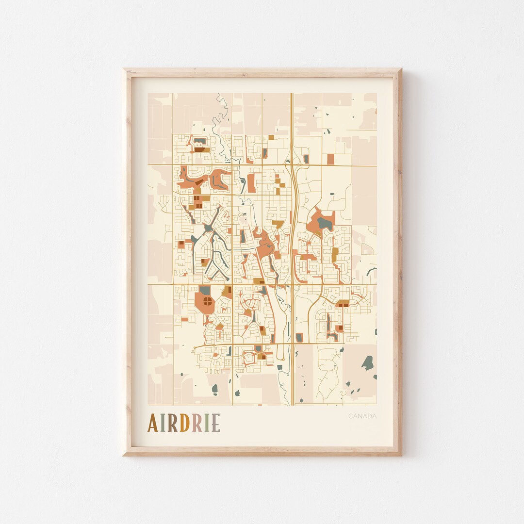 Airdrie Map Poster, Airdrie Wall Art, Airdrie Poster, Airdrie Wall Art ...