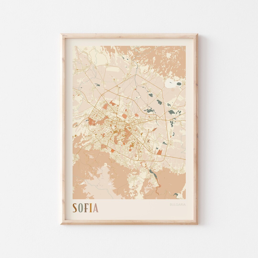 Sofia Map Poster, Sofia Print, Sofia Poster, Sofia Wall Art, Bulgaria ...