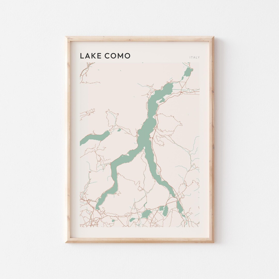 Lake Como Map Poster, Lake Como Print, Lake Como Poster, Lake Como Wall ...