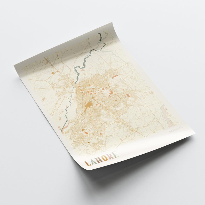 Lahore Map Poster, Lahore Print, Lahore Poster, Lahore Wall Art ...
