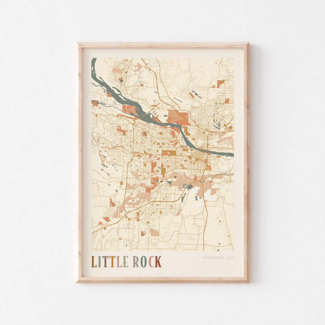 Affiche de carte Little Rock, impression Little Rock, affiche Little ...