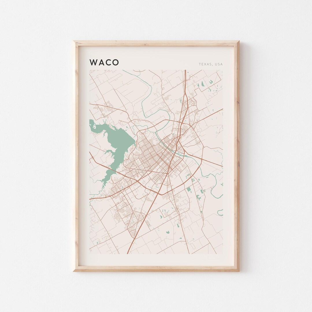 Waco Map Poster, Waco Print, Waco Poster, Waco Wall Art, Texas, Travel ...