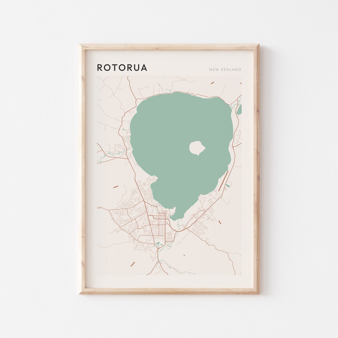 Rotorua Map Poster, Rotorua Wall Art, Rotorua Map, Rotorua Poster ...