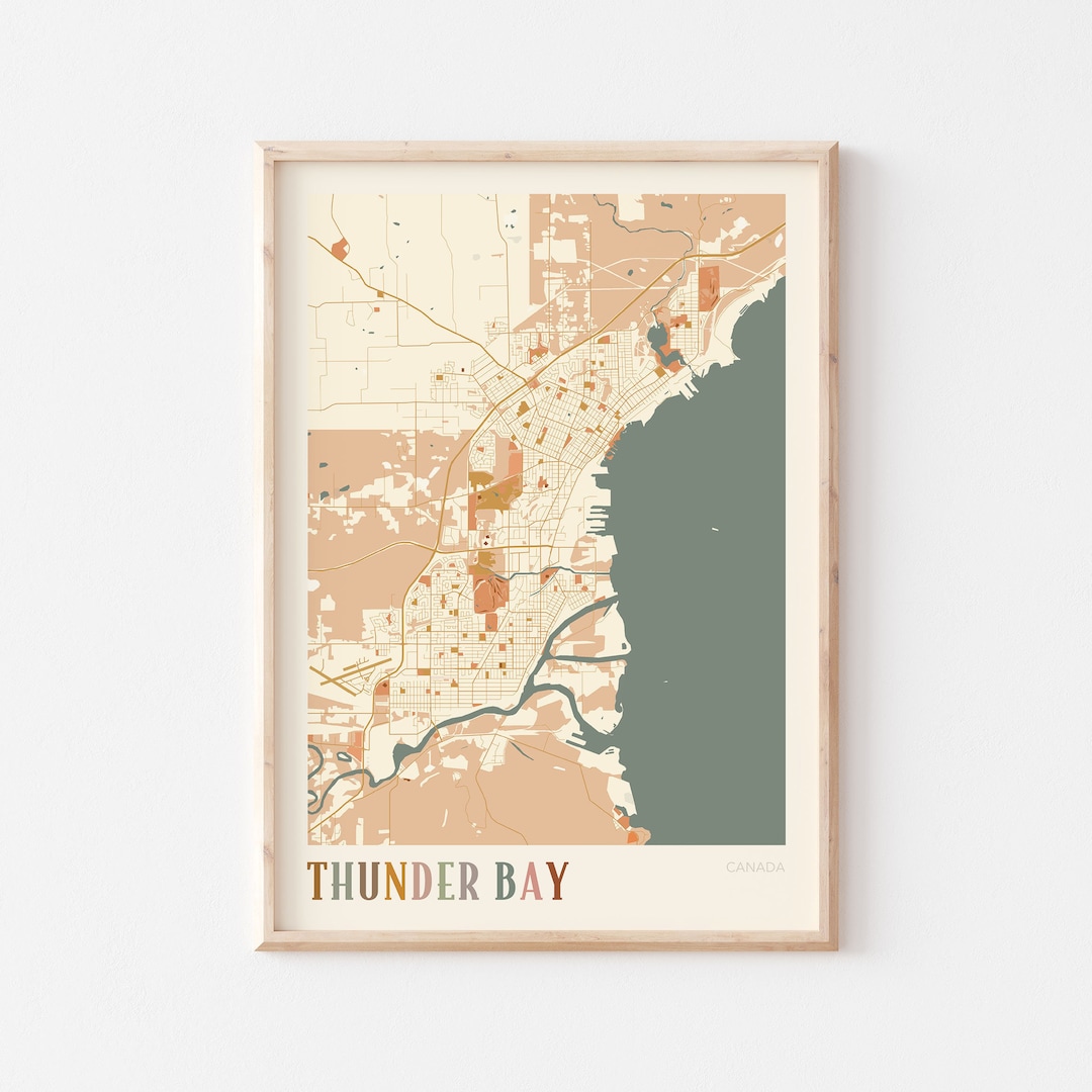 Thunder Bay Map Poster, Thunder Bay Wall Art, Thunder Bay Poster ...