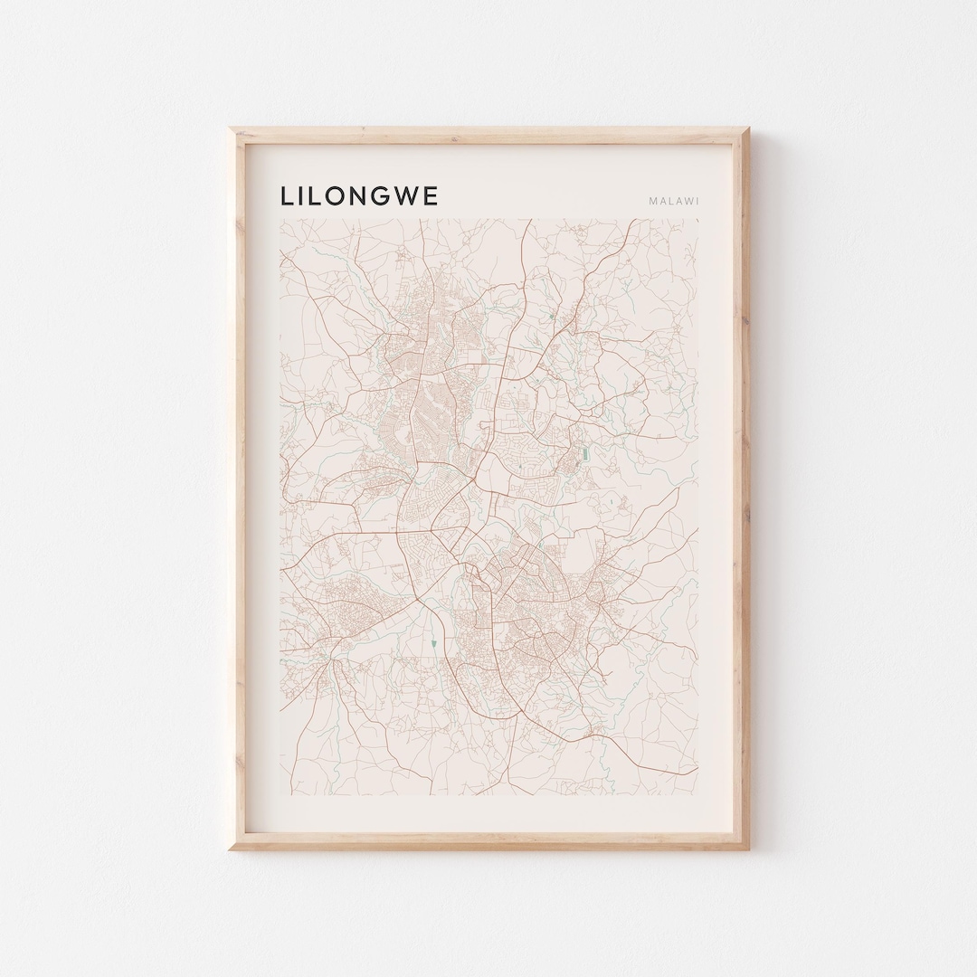 Lilongwe Map Poster, Lilongwe Print, Lilongwe Poster, Lilongwe Wall Art ...
