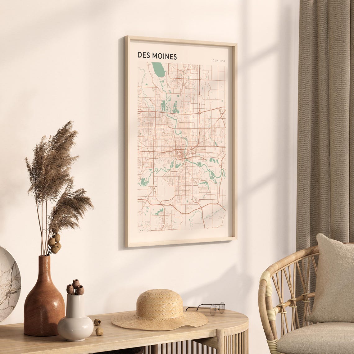 Des Moines Map Poster, Des Moines Print, Des Moines Poster, Des Moines ...