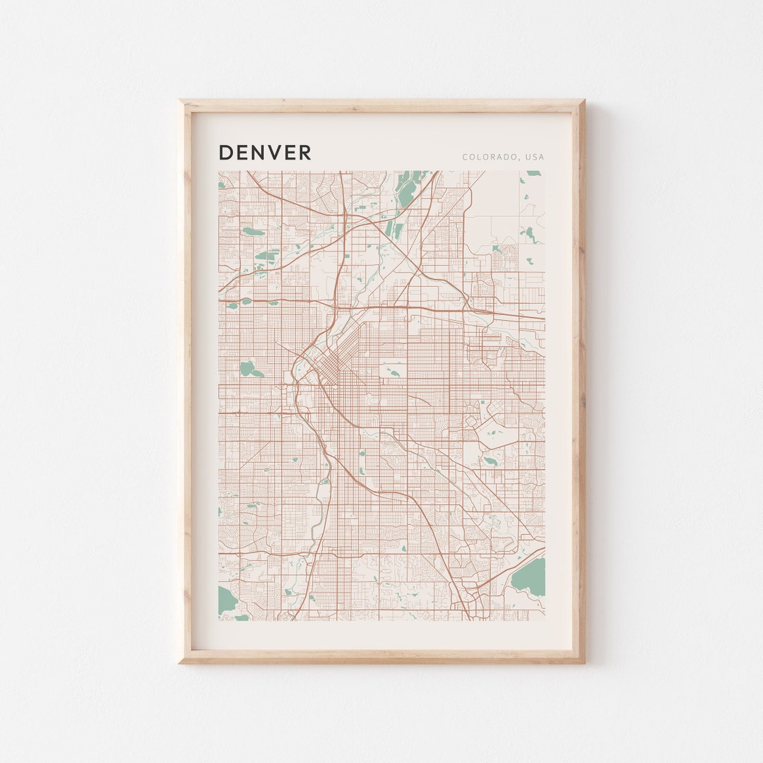 Denver Map Poster, Denver Poster, Denver Print, Denver Wall Art, Denver ...