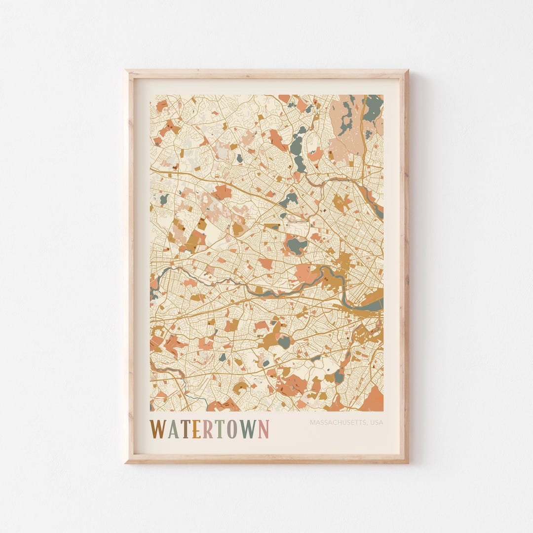 Watertown Map Poster, Watertown Print, Watertown Poster, Watertown Wall ...