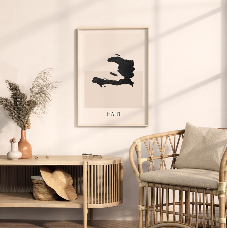 Haiti Map Poster, Haiti Print, Haiti Map Print Minimalist Boho Wall Art ...