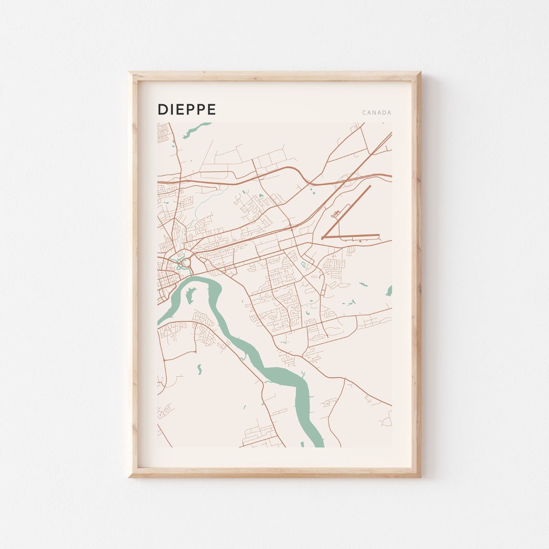 Dieppe New Brunswick Map Poster, Dieppe Wall Art, Dieppe City Map ...