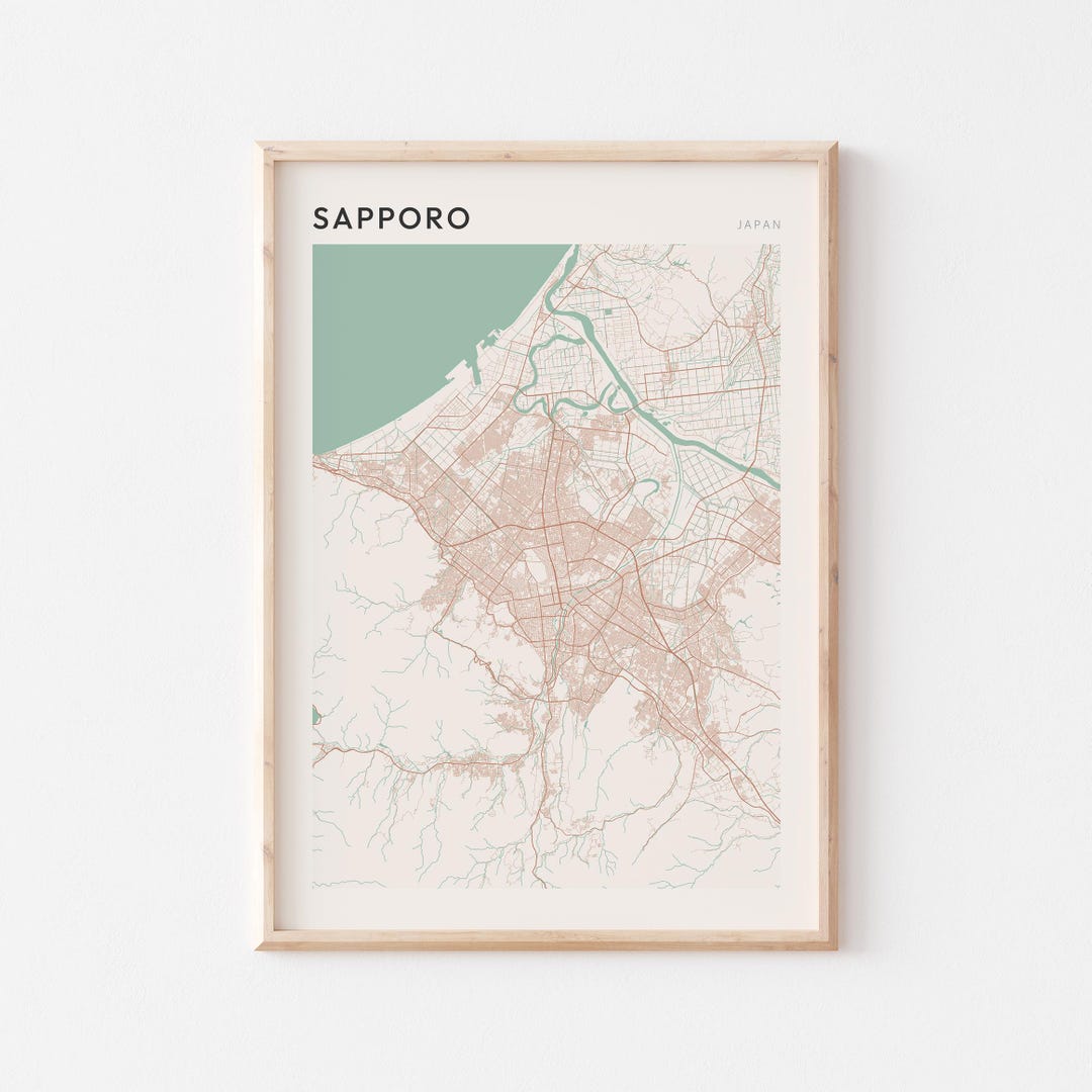 Sapporo Map Poster, Sapporo Print, Sapporo Poster, Sapporo Wall Art ...