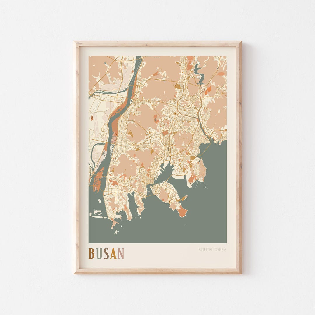 Busan Map Poster, Busan Print, Busan Poster, Busan Wall Art, South ...