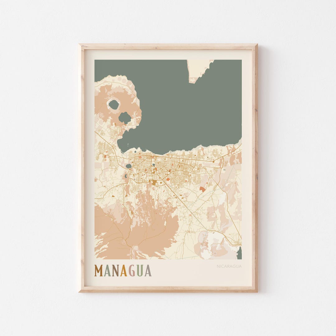 Managua Map Poster, Managua Print, Managua Poster, Managua Wall Art ...