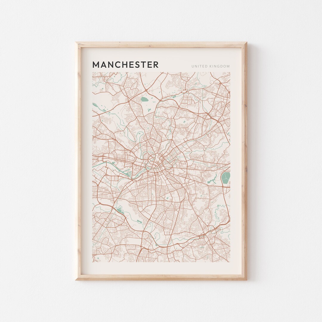 Manchester Map Poster, Manchester Poster, Manchester Wall Art ...