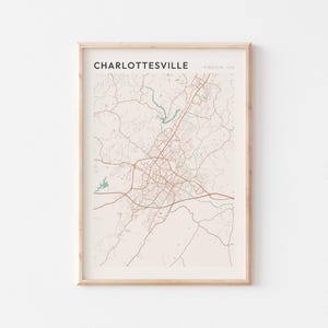 Charlottesville Map Poster, Charlottesville Print, Charlottesville ...