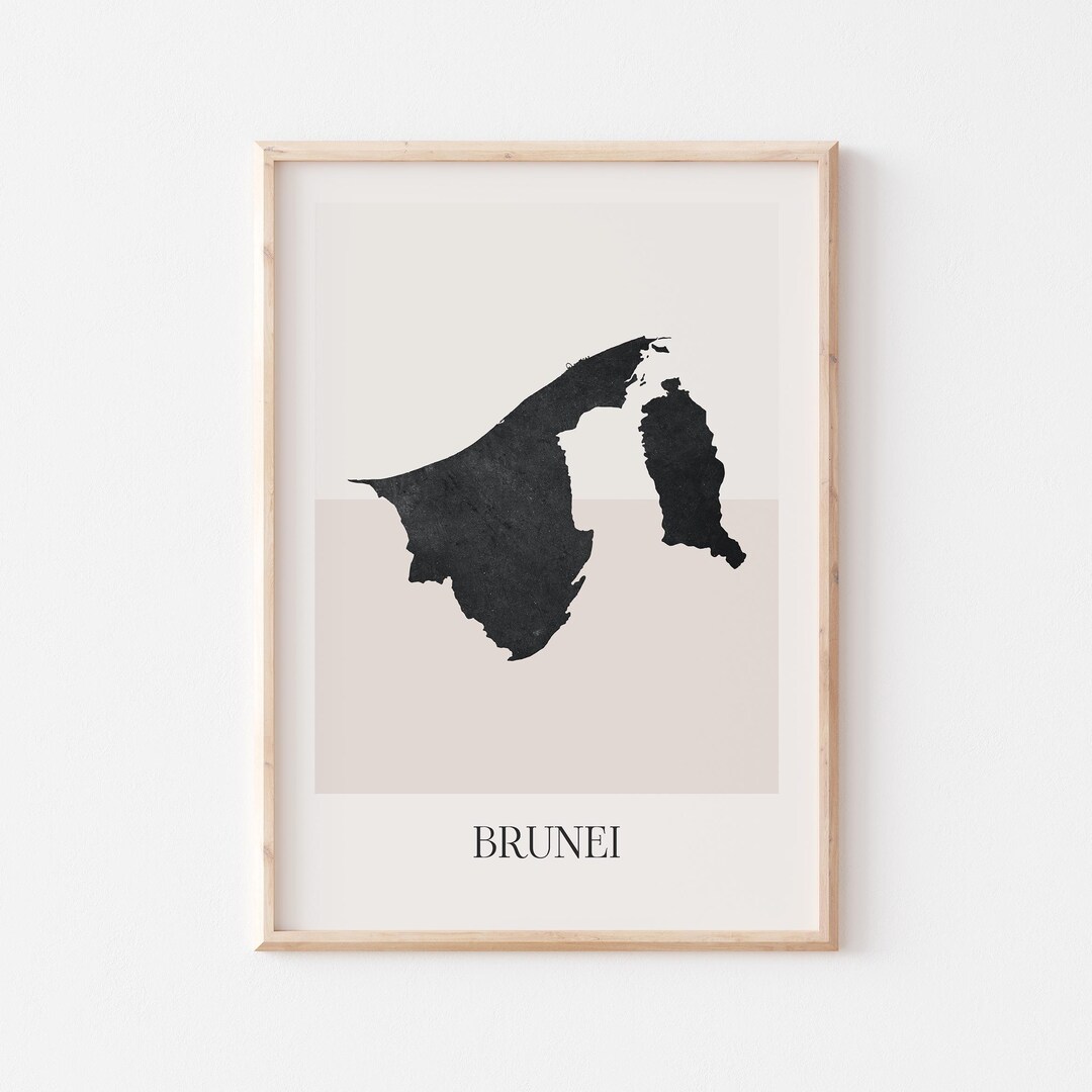 Brunei Map Poster, Brunei Print, Brunei Map Print Minimalist Boho Wall ...