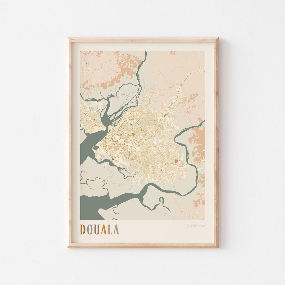 Douala Map Poster, Douala Print, Douala Poster, Douala Wall Art ...
