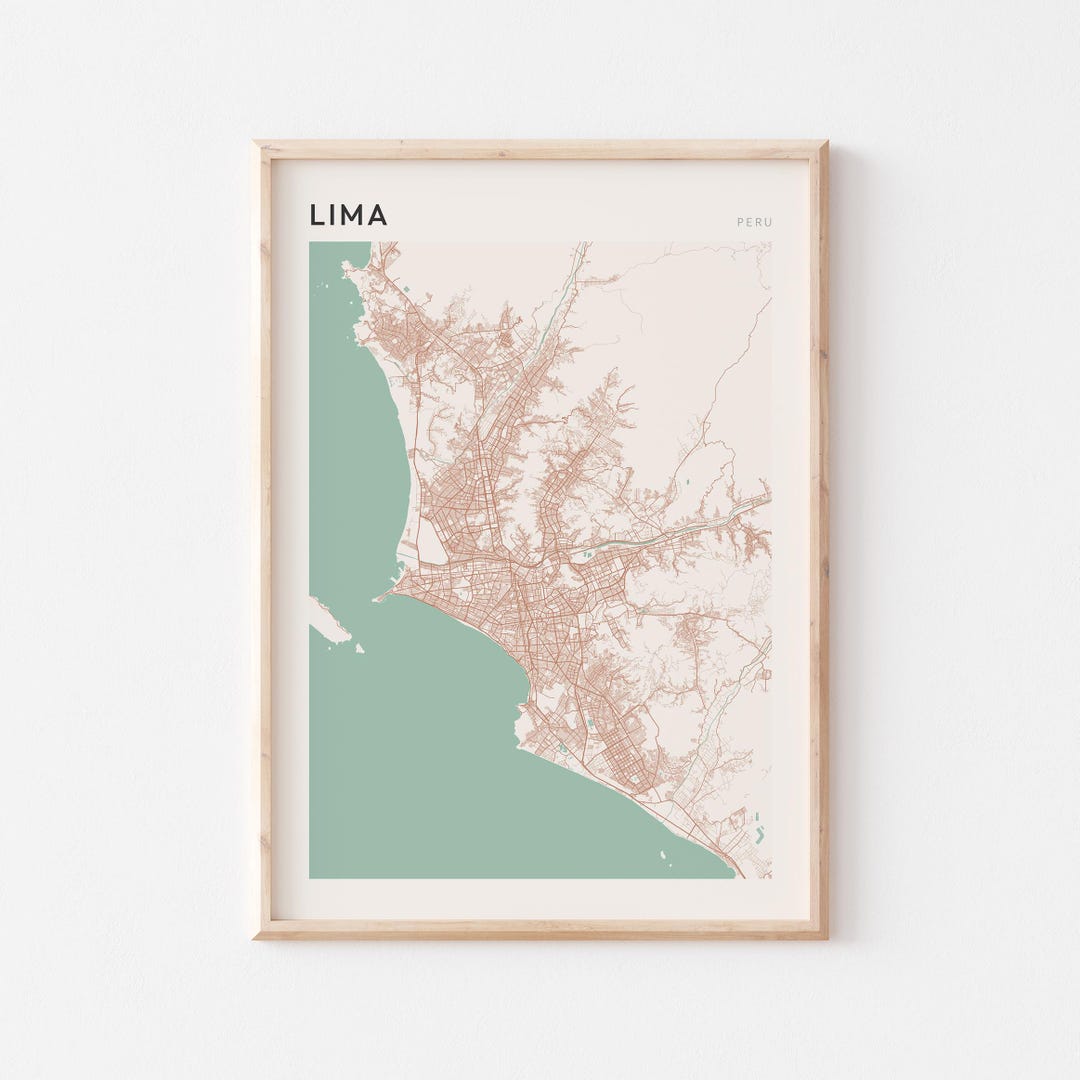 Lima Map Poster, Lima Print, Lima Poster, Lima Wall Art, Peru, Travel ...