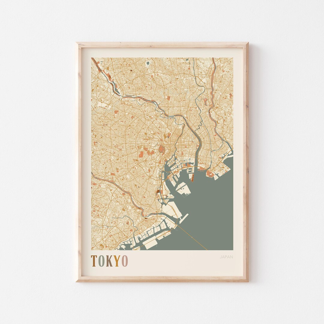 Tokyo Map Poster, Tokyo Print, Tokyo Poster, Tokyo Wall Art, Japan ...